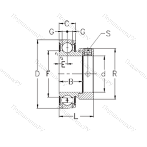 Подшипник шариковый радиальный RAE 12-NPPB купить по недорогой цене с ...